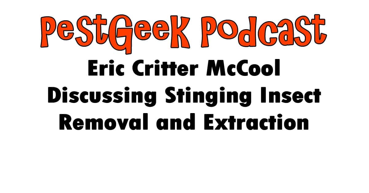 Eric Critter McCool Discussing Stinging Insect Removal and Extraction ...